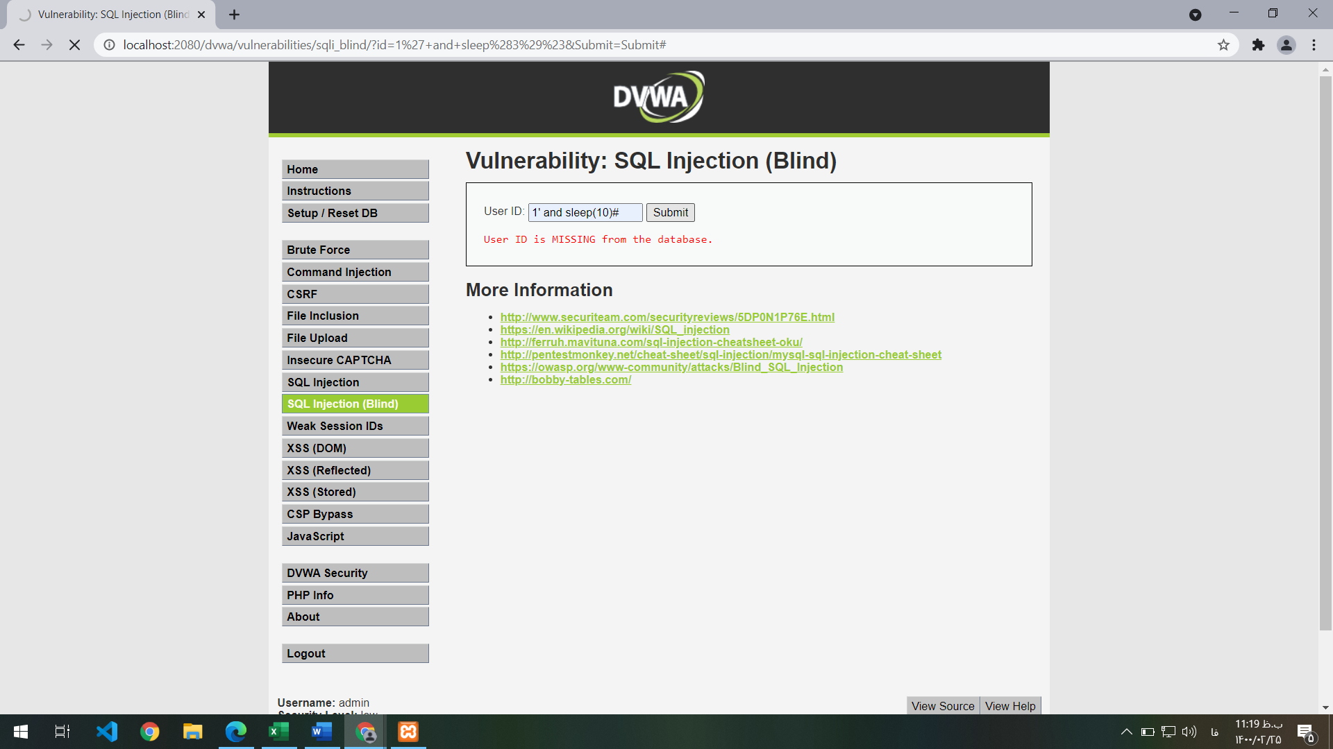 آموزش OWASP TOP 10 - Time Based SQL Injection
